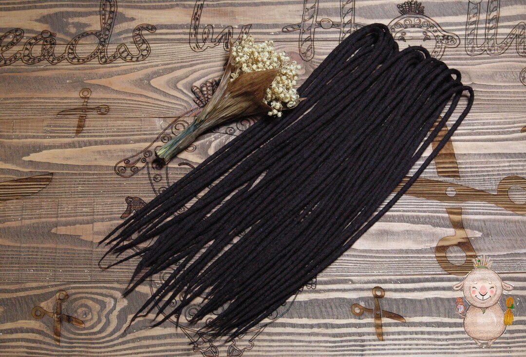 Black Wool Double Ended Single Ended Dreads Merino Dreadlocks - Etsy