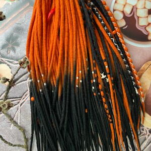 Wool Double Ended Single Ended Dreadlocks Fox Ombre Orange on Black ...