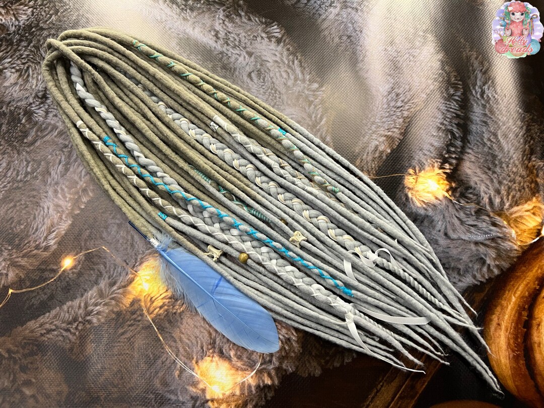 Wool Ombre Dreads Braids Twists Light Brown on Light Gray Platinum ...