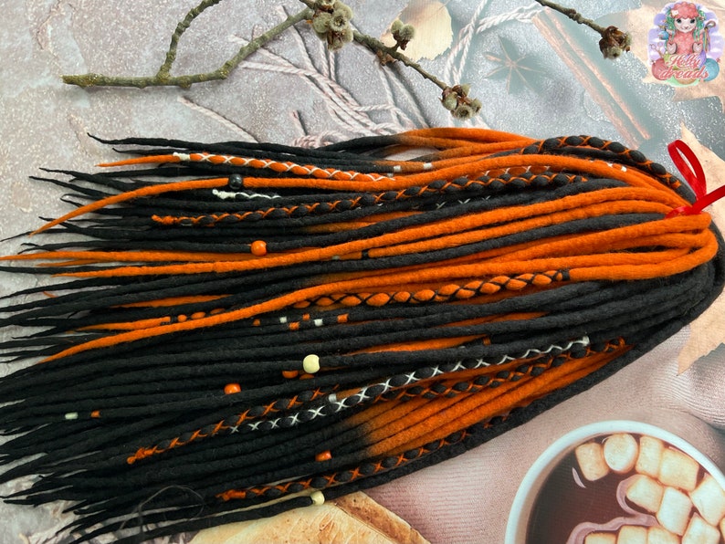 Wool Double Ended Single Ended Dreadlocks Fox Ombre Orange on - Etsy