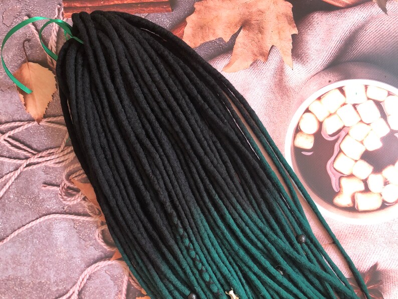 Wool Double Ended Single Ended Dreadlocks Black to Dark - Etsy