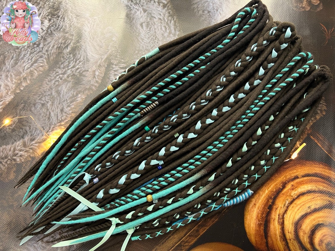 Wool Dreadlocks + Braids + Twists Solid Brown Ombre Brown on Mint ...