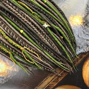 Wool Double Ended Single Ended Dreadlocks Braids Senegal Green Khaki ...