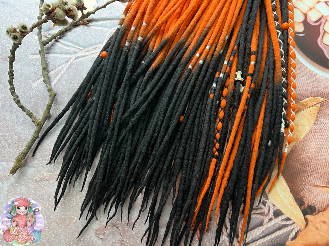 Wool Double Ended Single Ended Dreadlocks Fox Ombre Orange on - Etsy