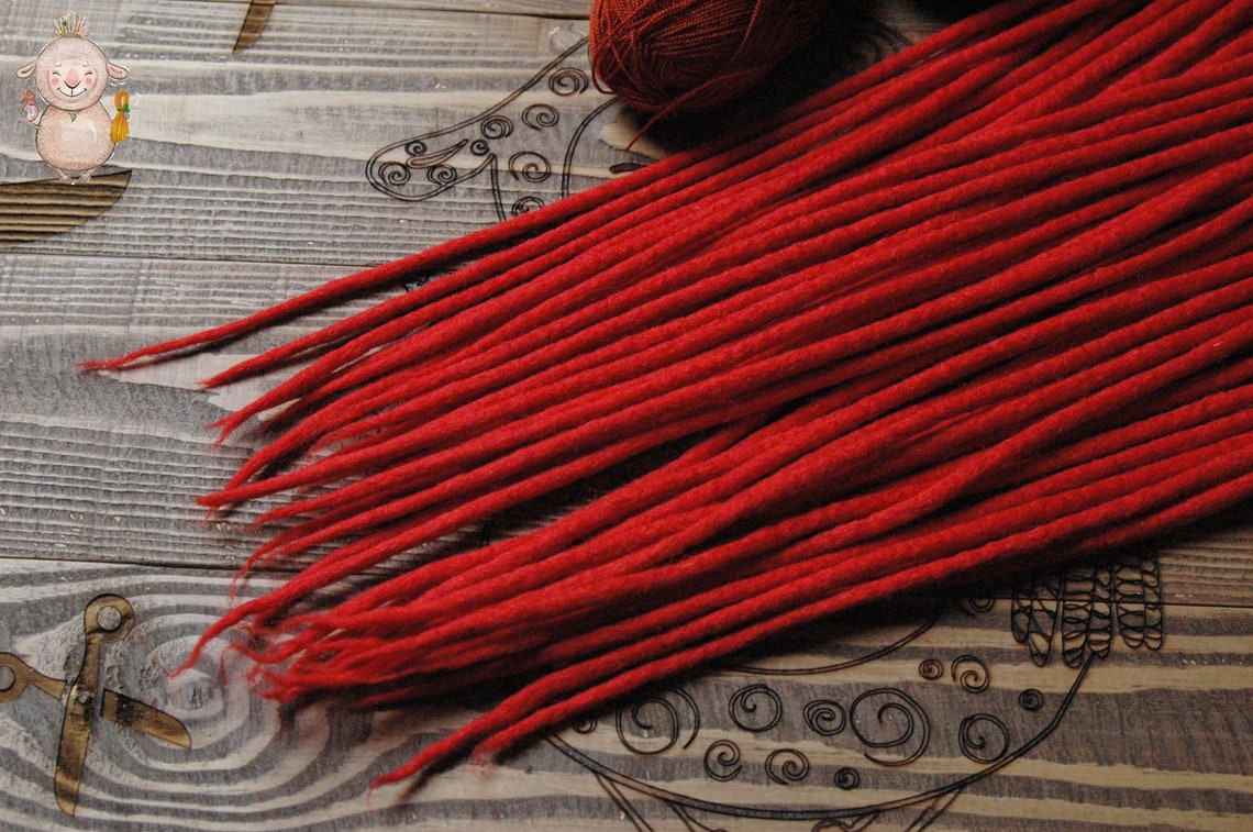 Red Wool Double Ended Single Ended Dreads Merino Dreadlocks - Etsy