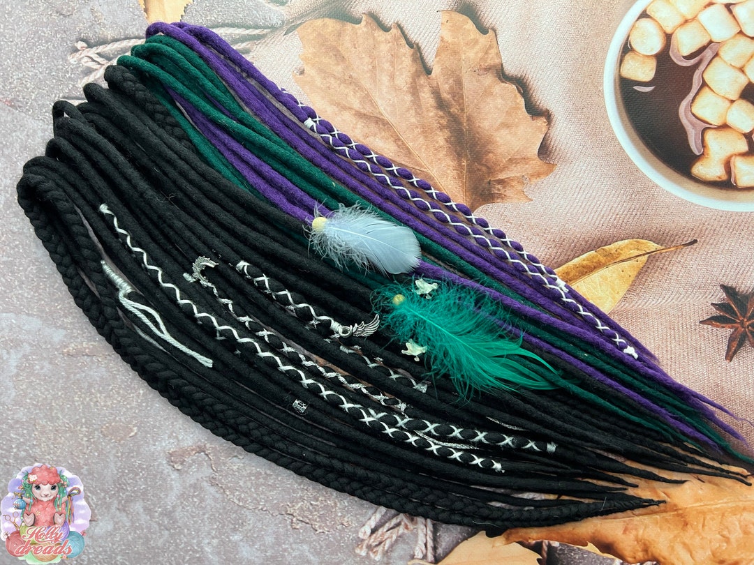 Dreadlocks Wool Double Ended Single Ended Dreadlocks Black, Dark ...