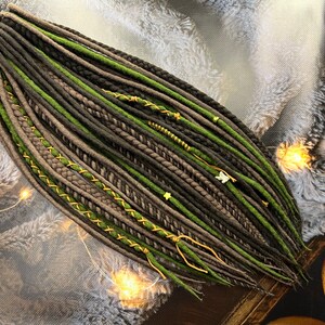 Wool Double Ended Single Ended Dreadlocks Braids Senegal Green Khaki ...