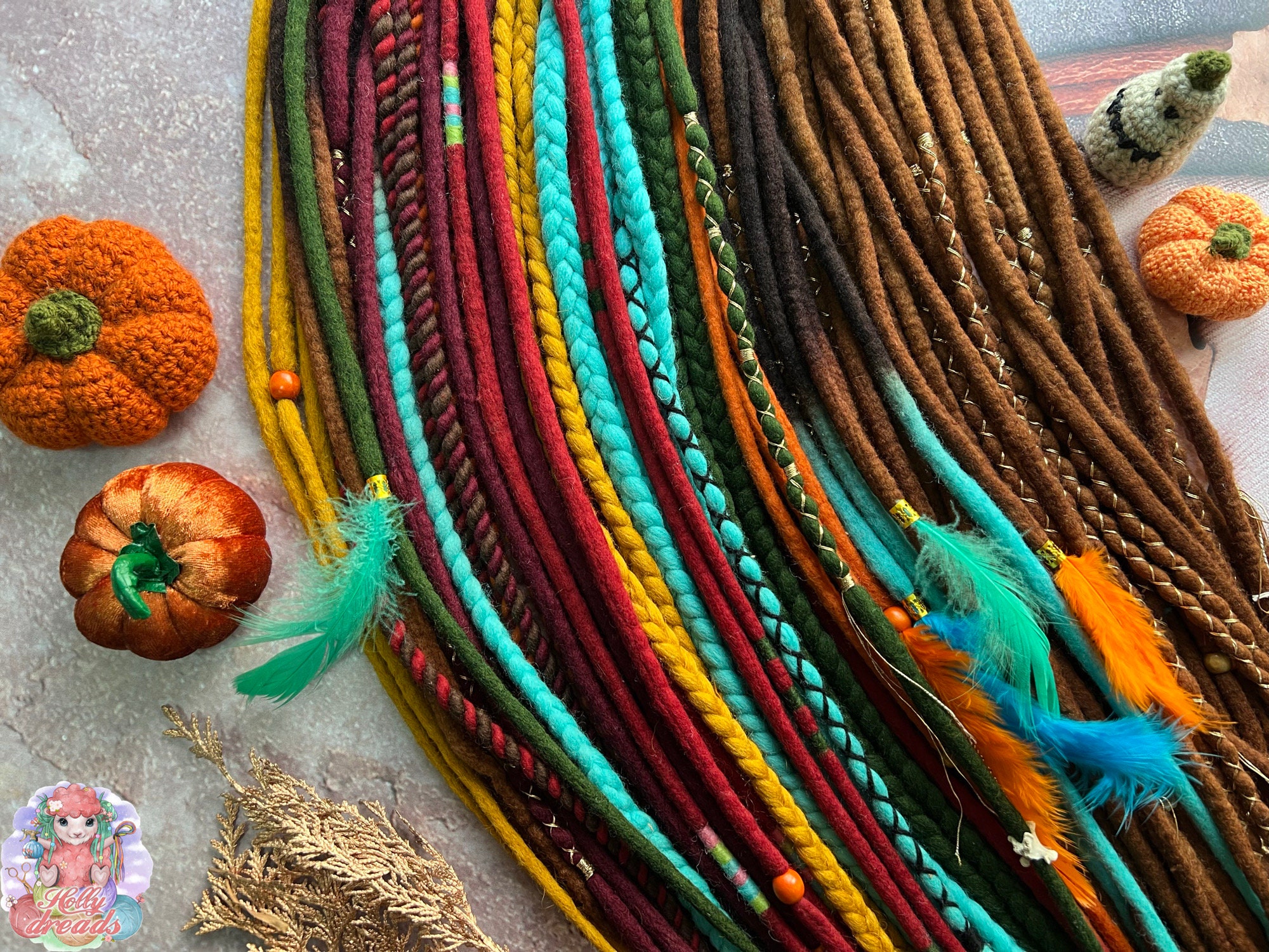 Wool Double Ended Single Ended Dreadlocks Ombre Red Khaki - Etsy