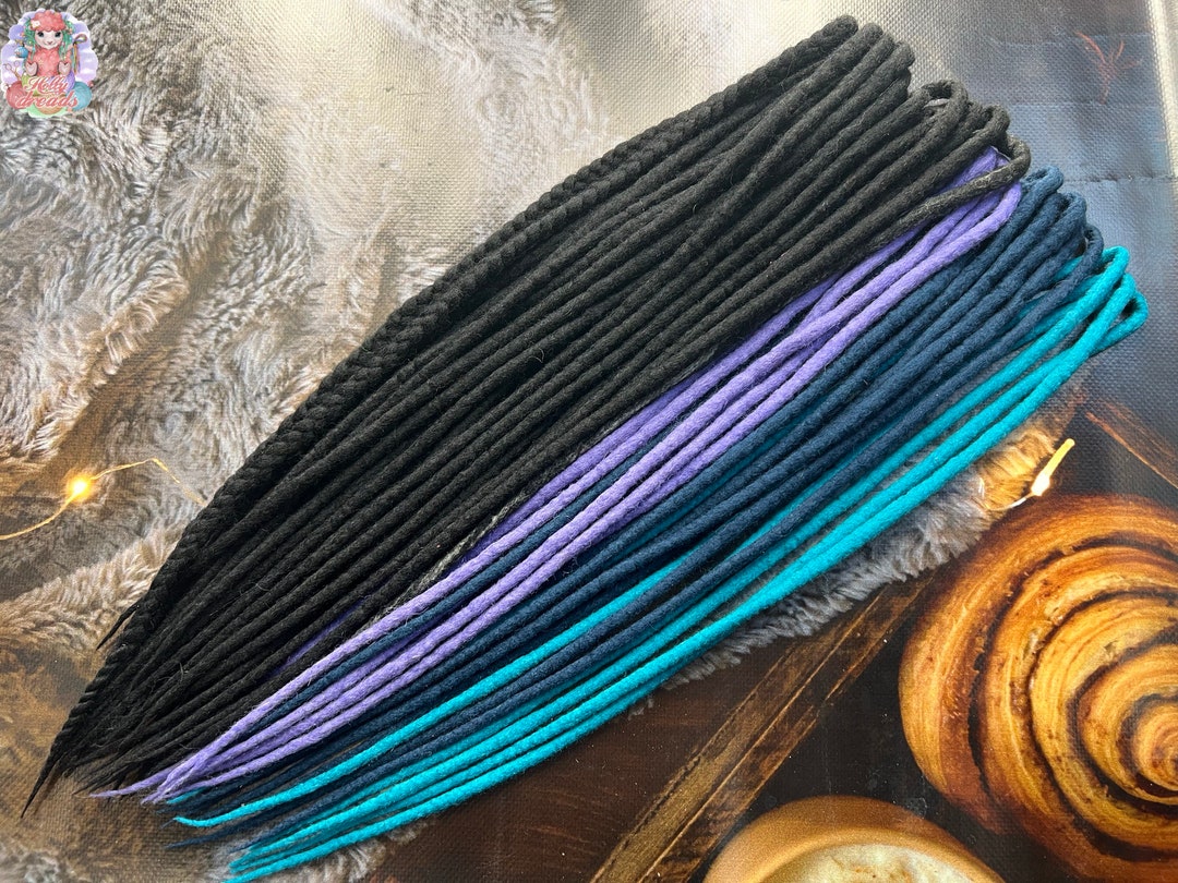 Wool Dreadlocks Braids Black, Navy, Blue, Lagoon Blue, Lilac, Violet ...