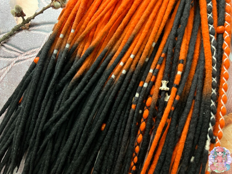 Wool Double Ended Single Ended Dreadlocks Fox Ombre Orange on - Etsy