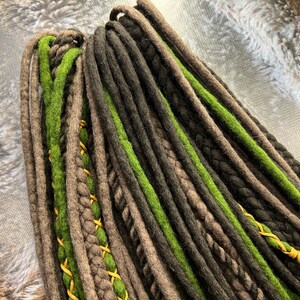 Wool Double Ended Single Ended Dreadlocks Braids Senegal Green Khaki ...