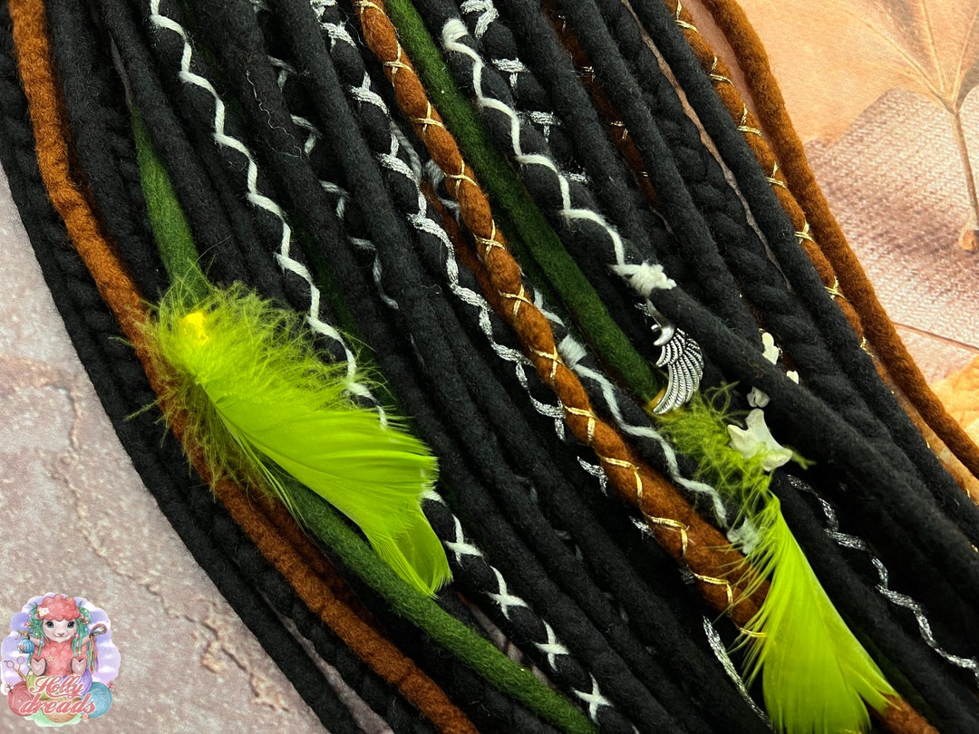 Dreadlocks Wool Double Ended Single Ended Dreadlocks Black, Red, Khaki ...