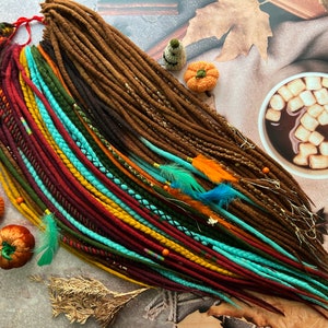 Wool Double Ended Single Ended Dreadlocks Ombre Red Khaki - Etsy