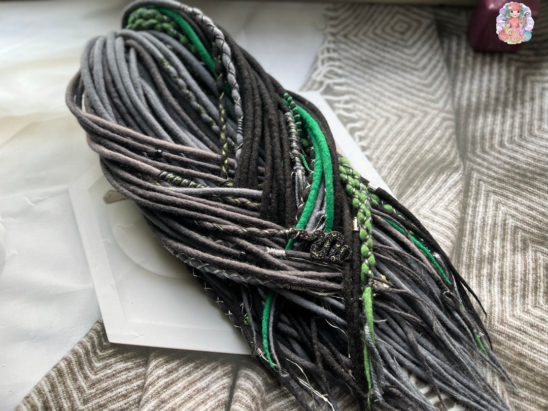 Wool Dreadlocks Solid Shades of Gray, Silver, Platinum, Steel, Black ...