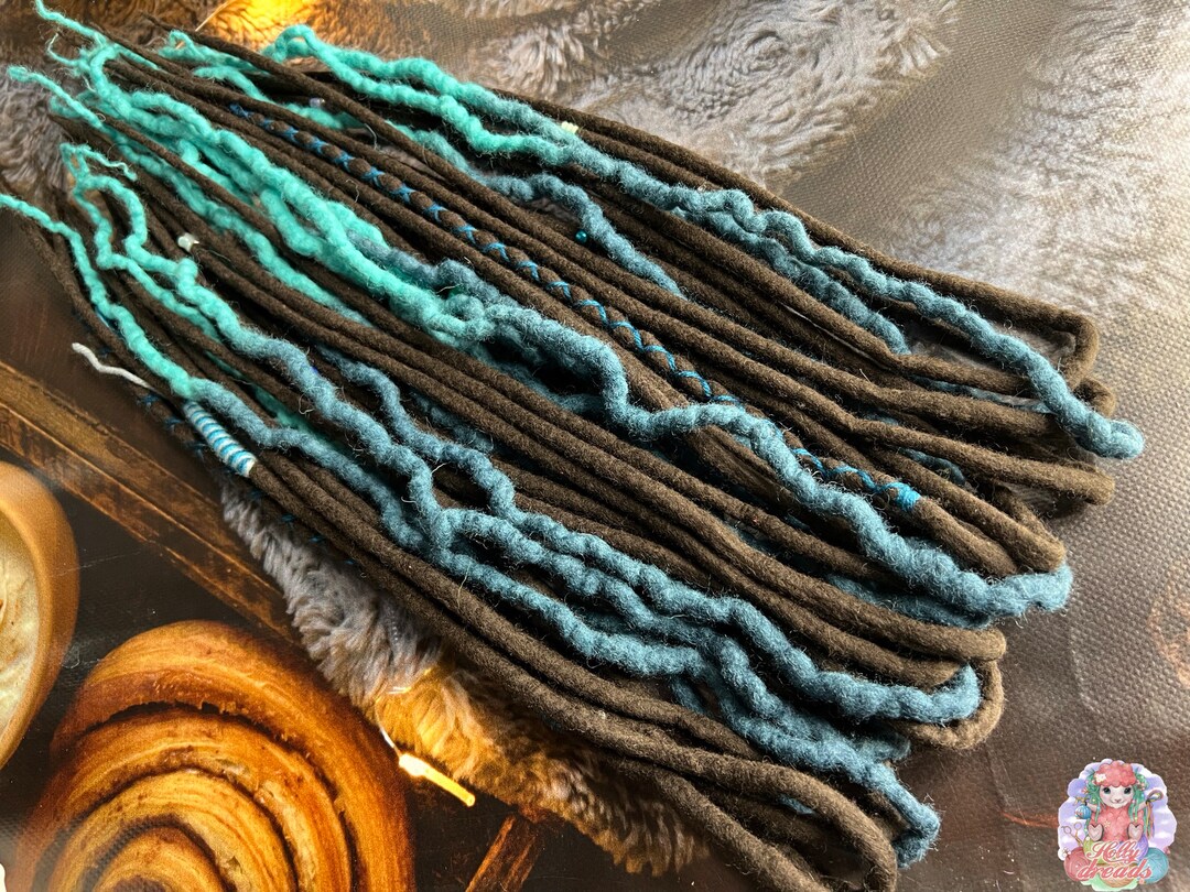 Dreadlocks Wool Double Ended Straight and Curly Wool Dreads Brown and ...