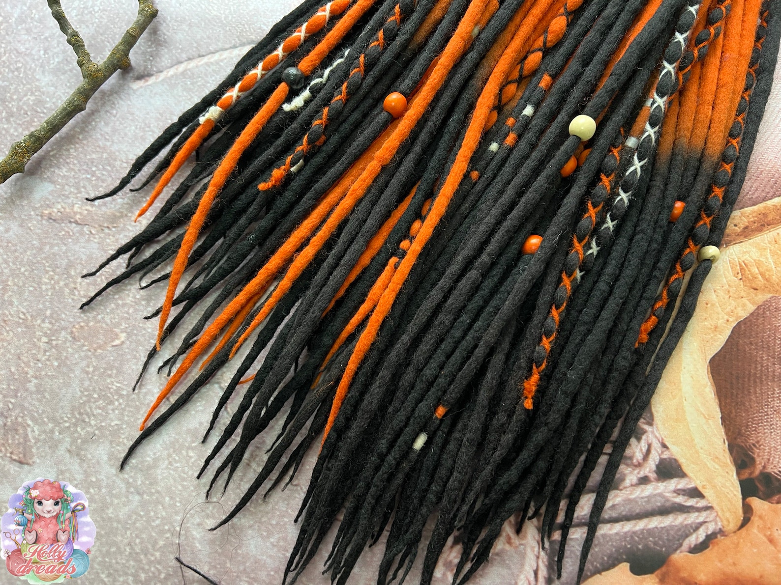 Wool Double Ended Single Ended Dreadlocks Fox Ombre Orange on - Etsy