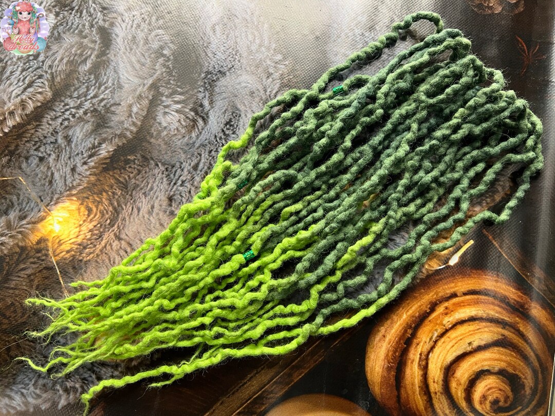 Dreadlocks Wool Double Ended Ombre Grey-green Olive Khaki Fieldgrau on ...
