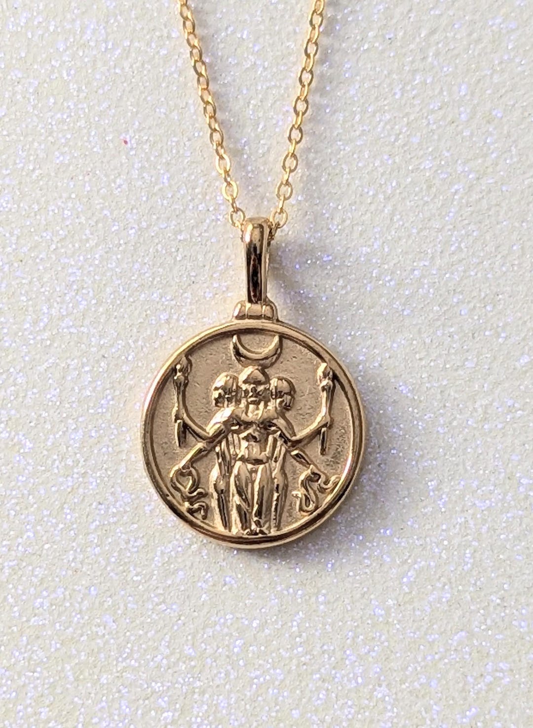 Hecate Greek Goddess of Witchcraft Mythology Dainty Coin Charm Pendant ...