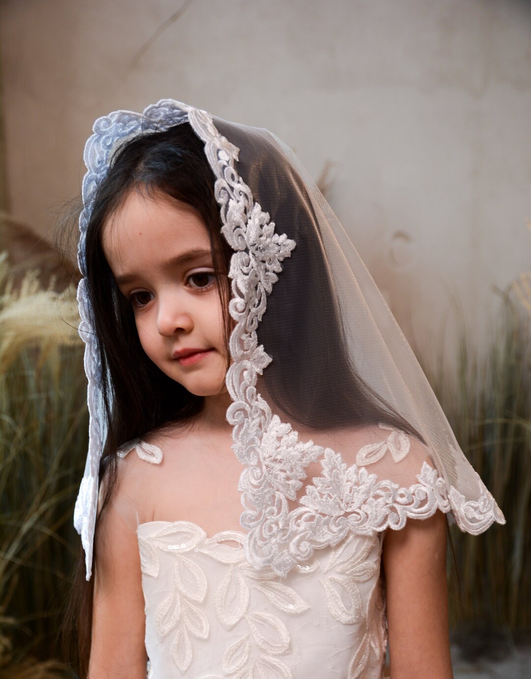 Child Catholic Veil, White Short Child Veil, Latin Mass Kid Veil - Etsy