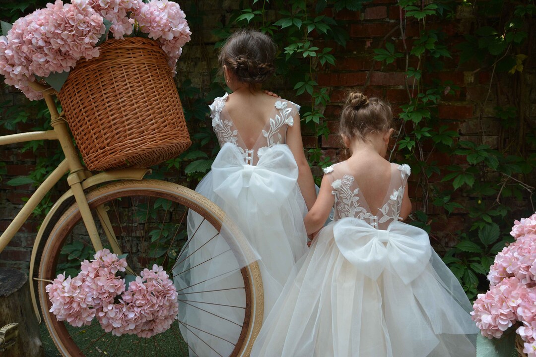 Ivory And Nude Flower Girl Dress Tutu Girl Dress Flower Girl Dress