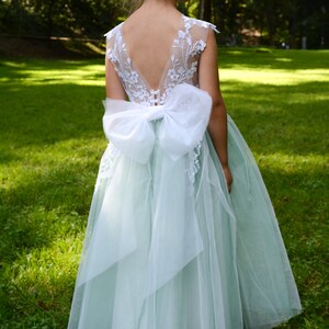 Dash Green Flower Girl Dress, Boho Style Flower Girl, Green Girl Gown ...