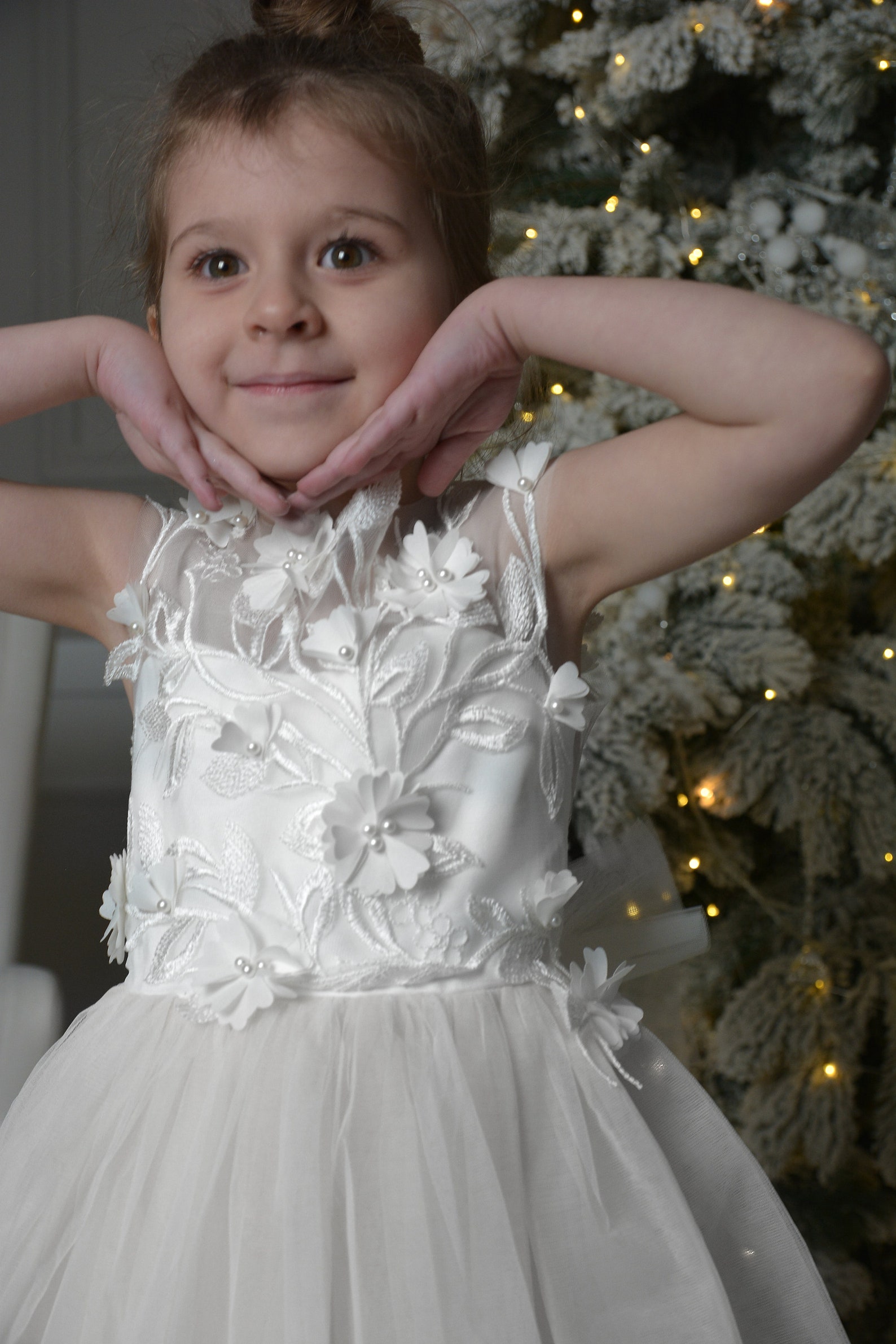 White Flower Girl Dress Short Tutu Girl Dress Flower Girl - Etsy