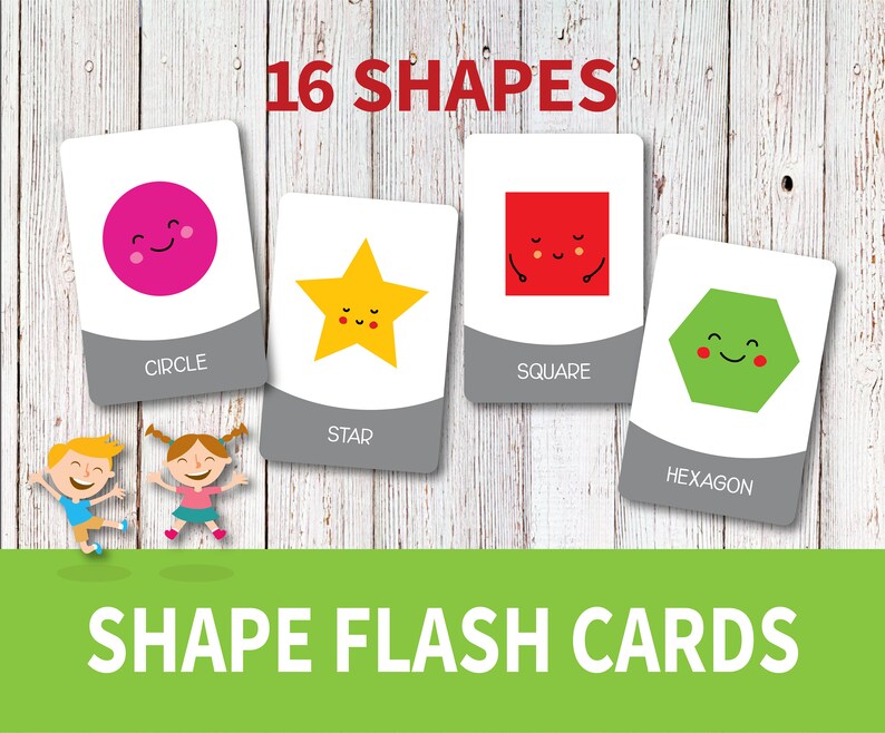Shape Flashcards Printable Flash Cards Shape Flash Cards - Etsy