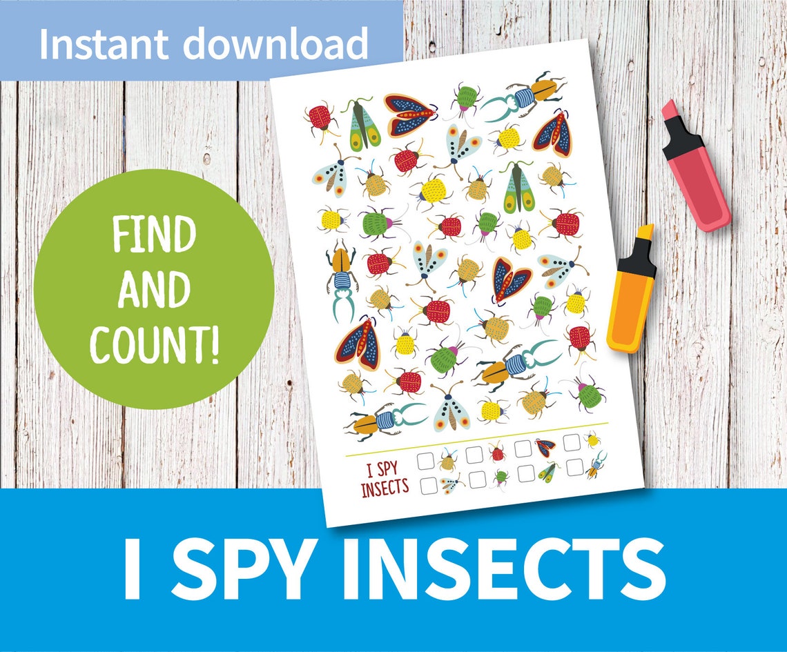 Printable Game I SPY INSECTS I Spy Game Exercise Kids - Etsy
