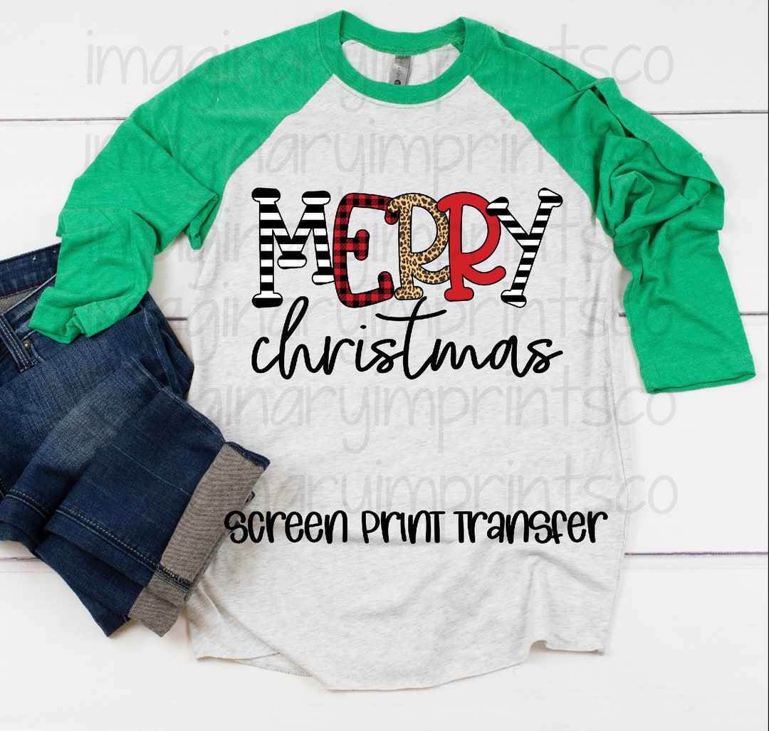 Merry Christmas Screen Print Transfer RTS Screen Print Transfer Ready ...