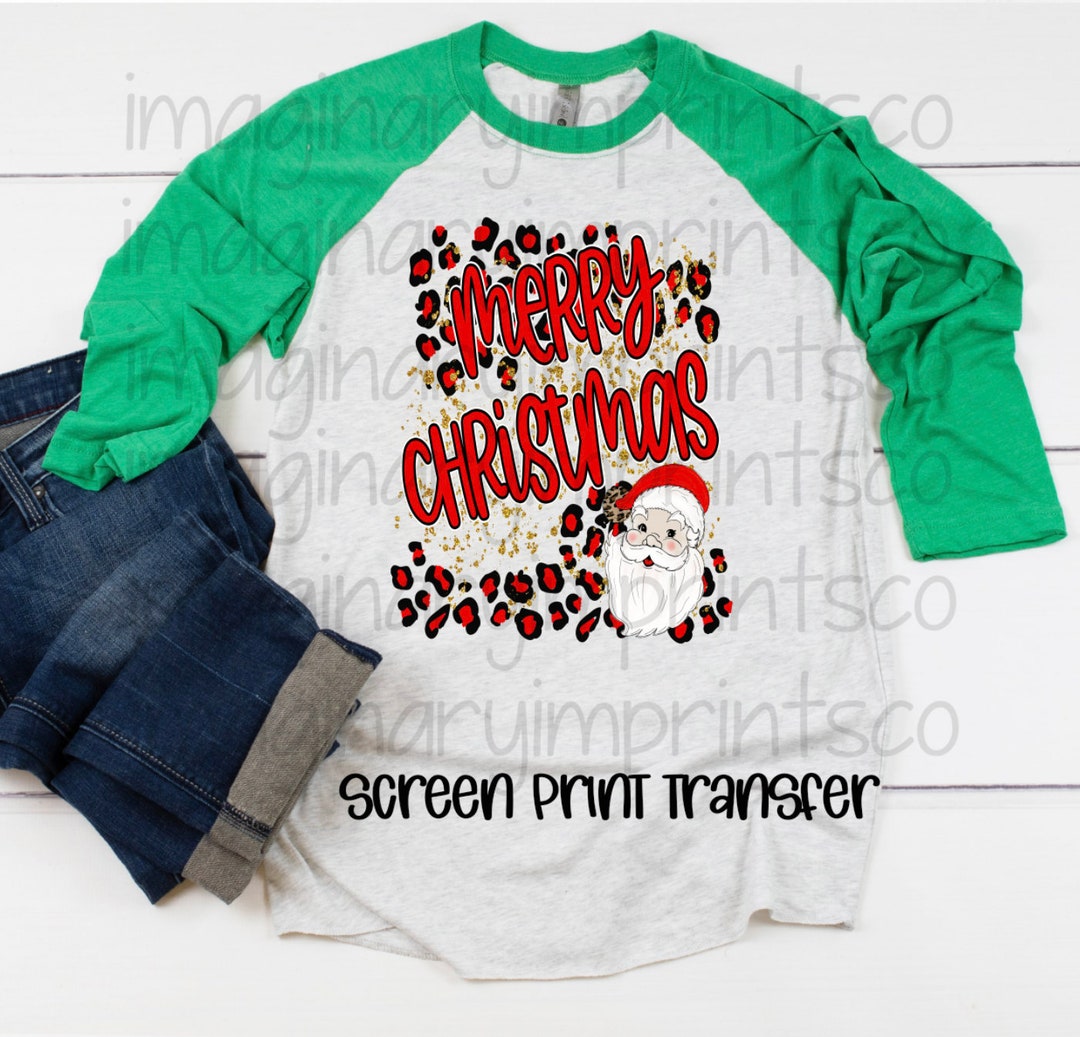 Merry Christmas Screen Print Transfer RTS Screen Print Transfer Ready ...