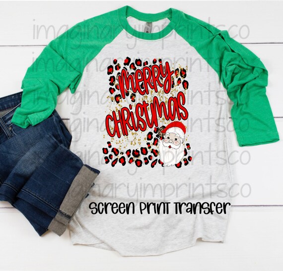 Merry Christmas Screen Print Transfer RTS Screen Print | Etsy