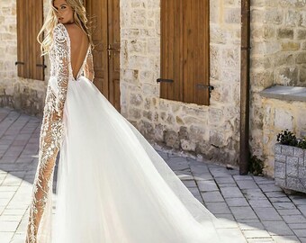 Wedding Jumpsuit With Train | Etsy