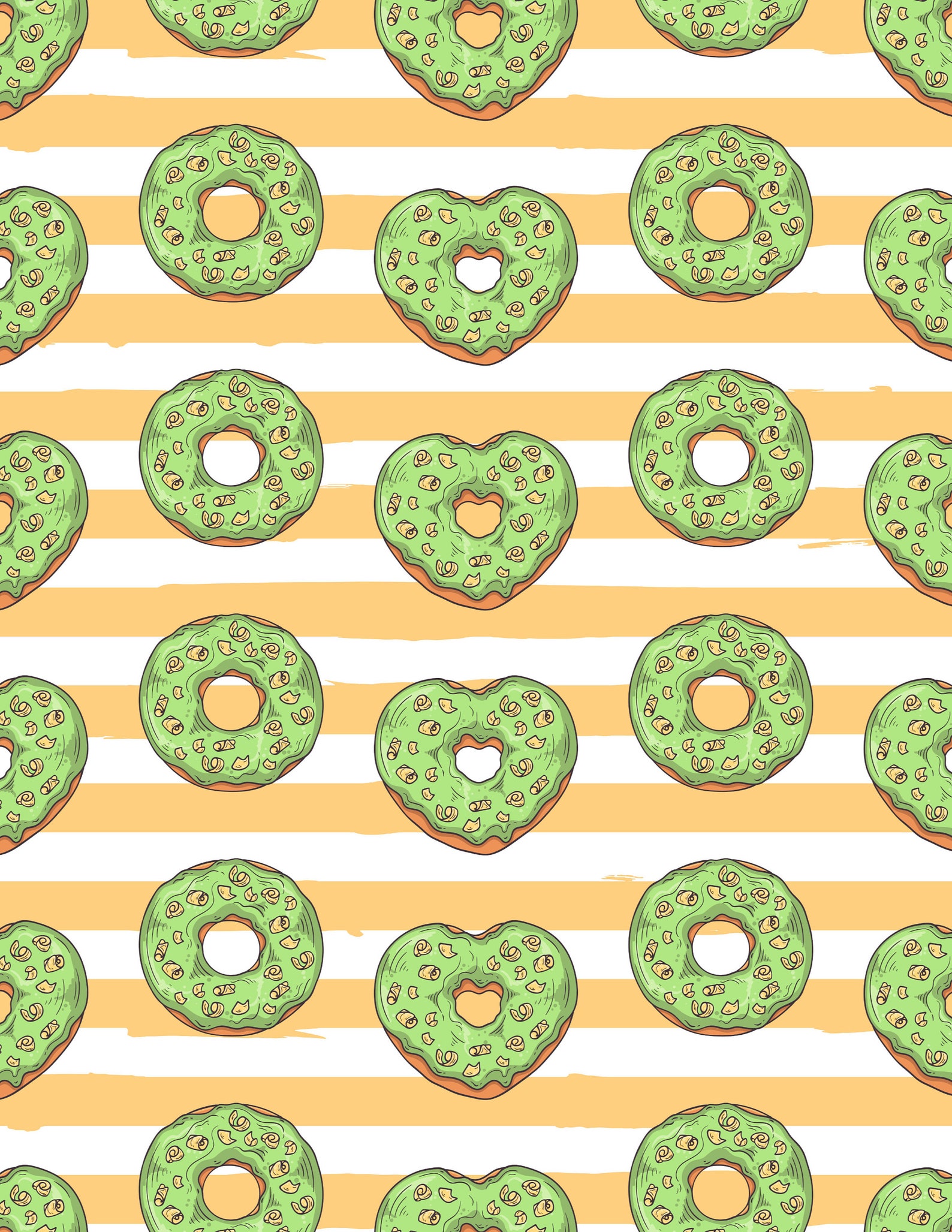 Donut Pattern Digital Paper Printable 8.5 X 11 Inches Scrapbook and ...