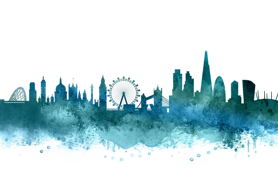 London Skyline Cityscape - Wall Art Print Poster Painting - London ...