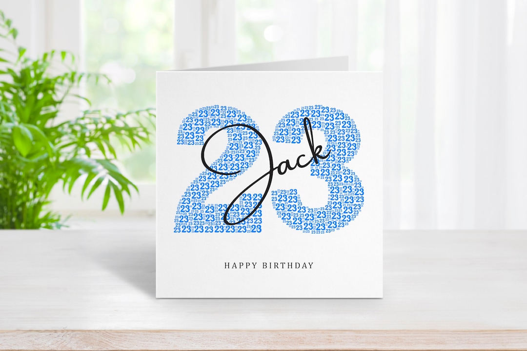 Personalised 23rd Birthday Card - Twenty Third Birthday Card for 23 ...