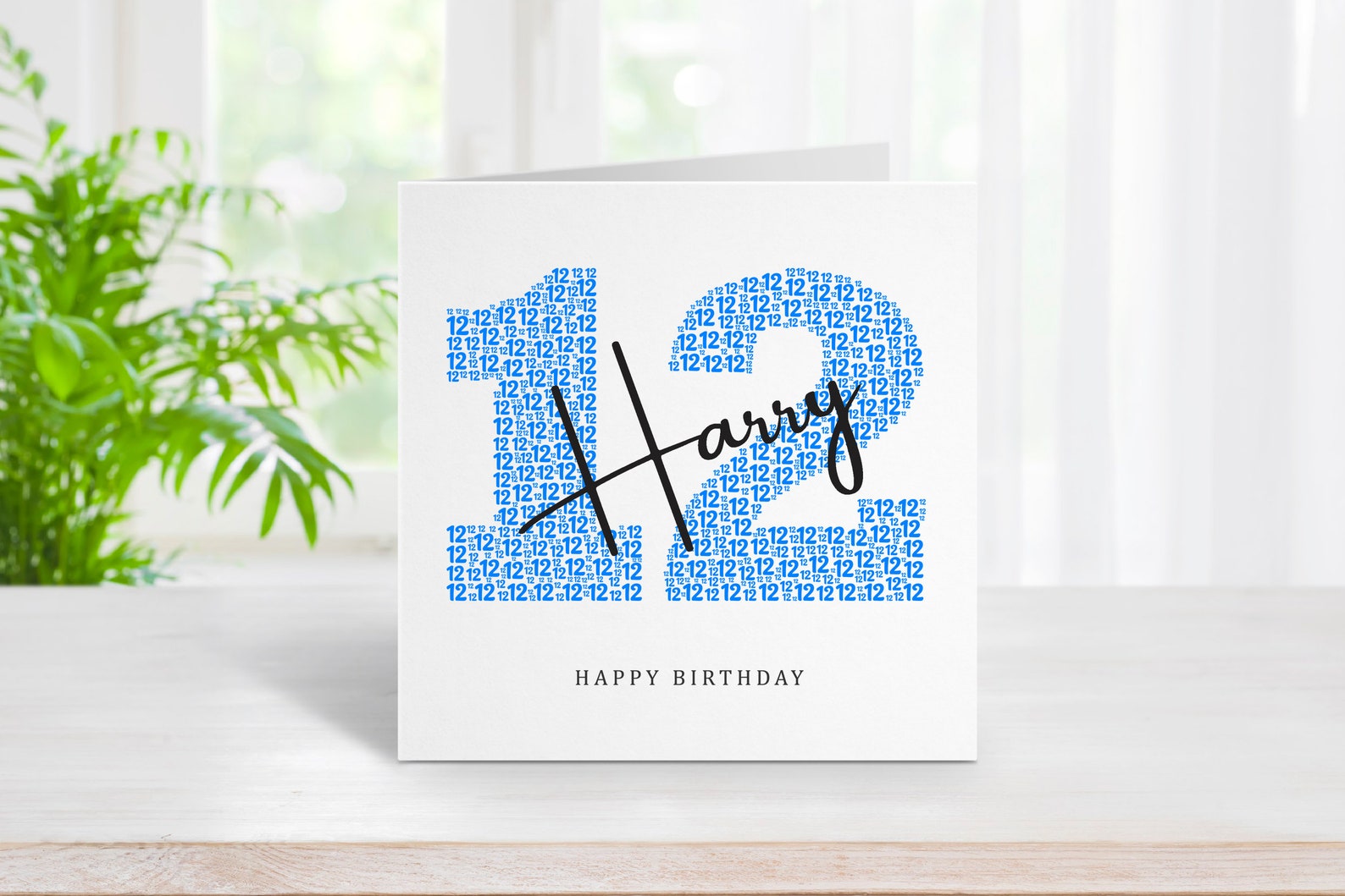 Personalised 12th Birthday Card - Twelfth Birthday Card for 12 Year Old ...