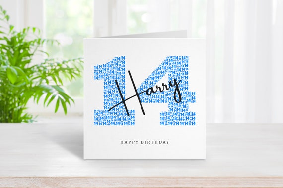 Personalised 14th Birthday Card Fourteenth Birthday Card for - Etsy UK