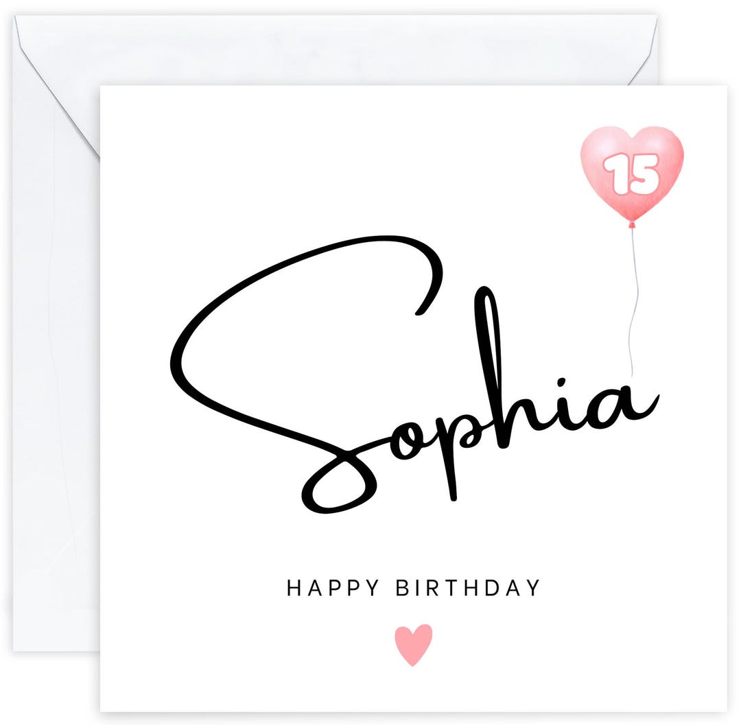 Personalised 15th Birthday Card – Custom Birthday Card for Fifteen 15 ...