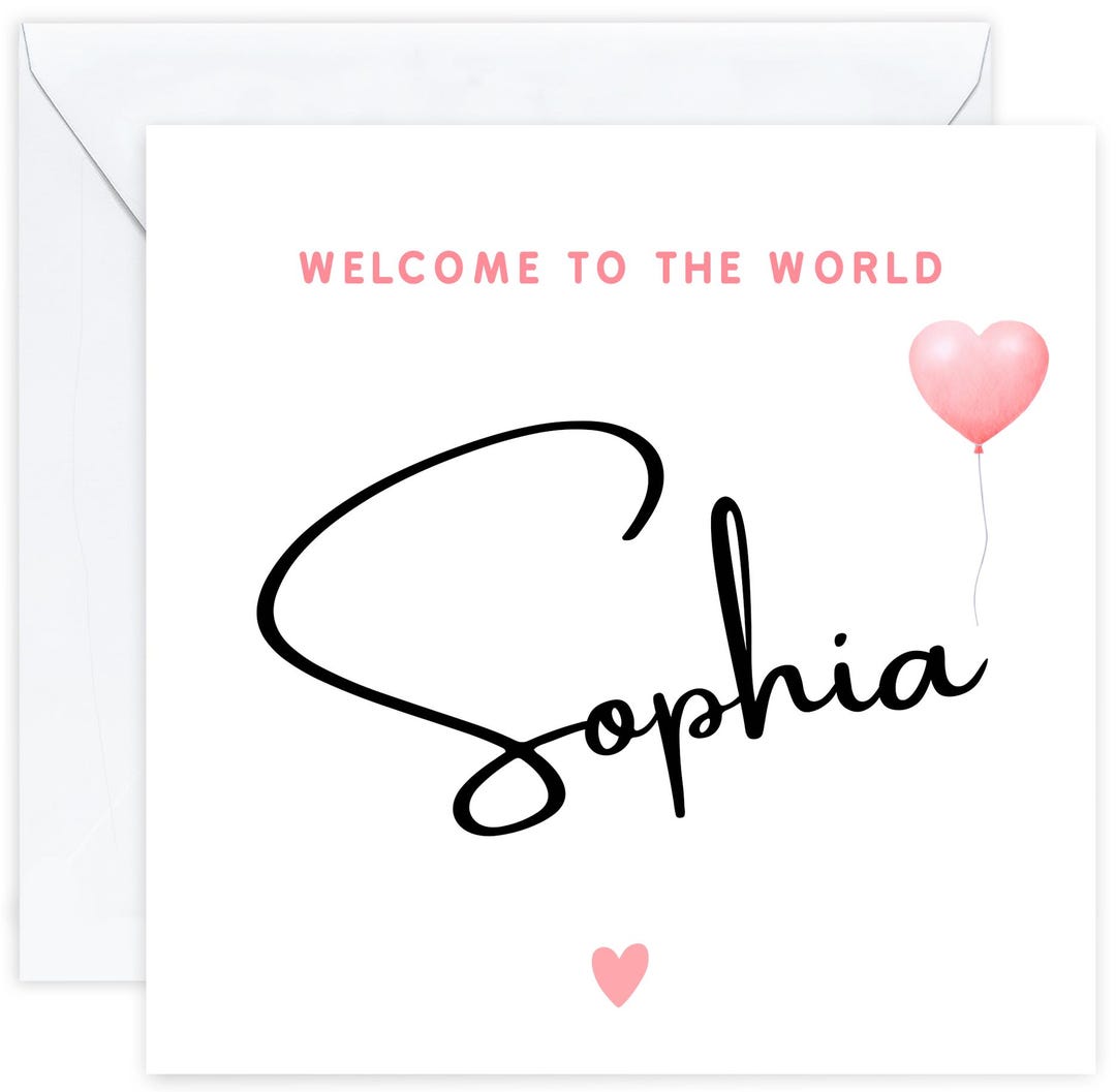 Personalised New Baby Girl Card – Custom Name & Message | Newborn Baby ...