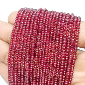 Natural Red Spinel-smooth Plain 3mm Rondelle Beads-strands Handmade ...