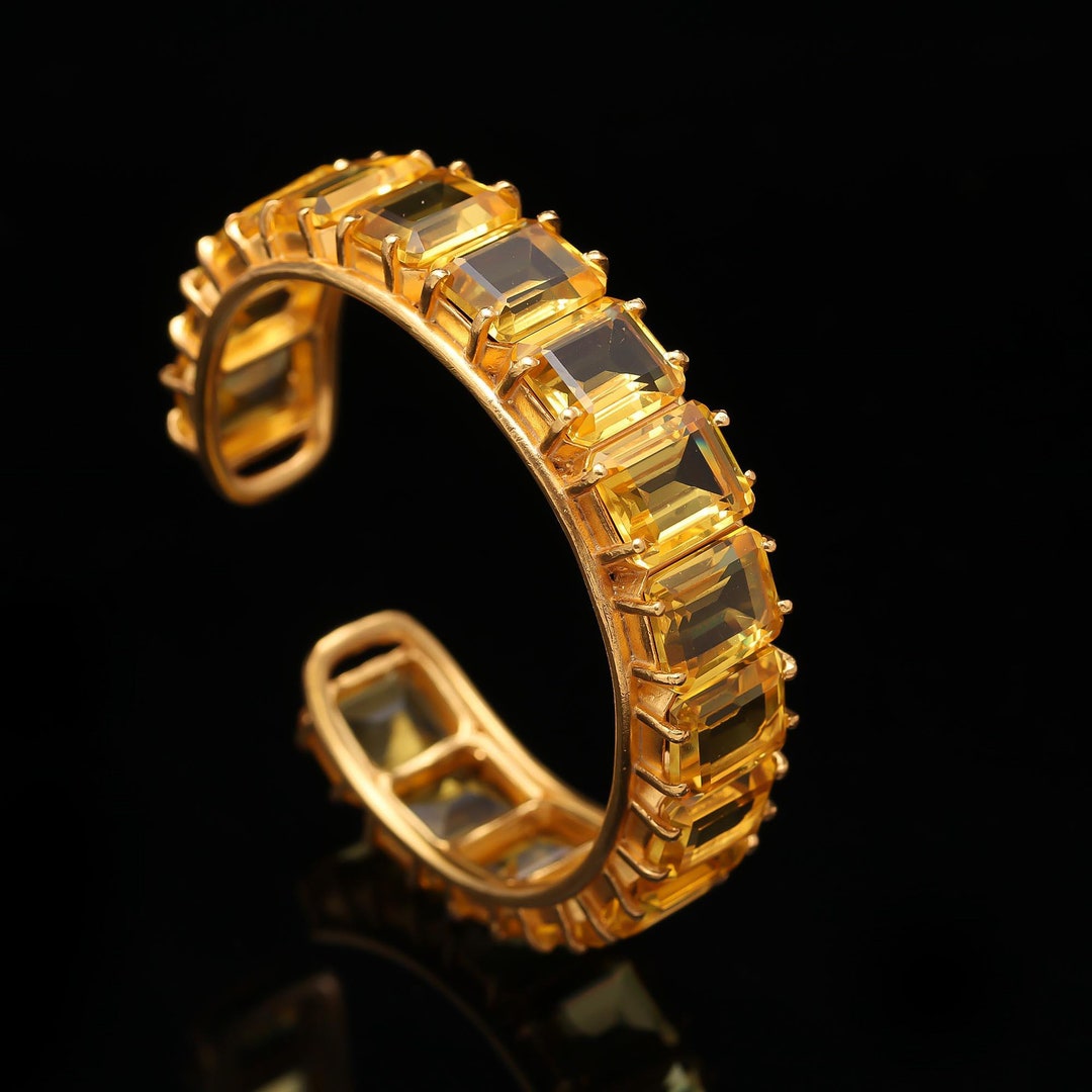 Citrine Color Bangle Handmade Making Bangle & Earrings Set, Yellow ...