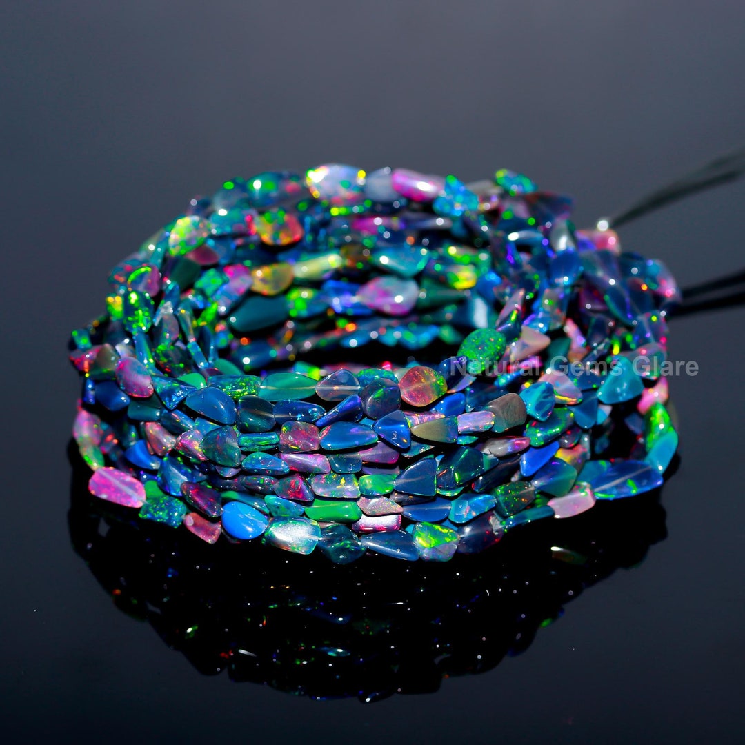 Ethiopian Black Opal Smooth Nuggets Shape Ethiopian Opal Bead Black ...