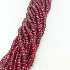 Natural Red Spinel-smooth Plain 3mm Rondelle Beads-strands Handmade ...