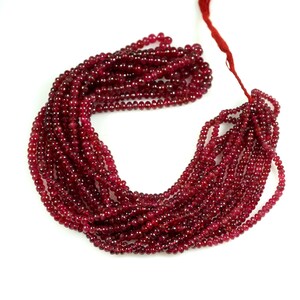 Natural Red Spinel-smooth Plain 3mm Rondelle Beads-strands Handmade ...