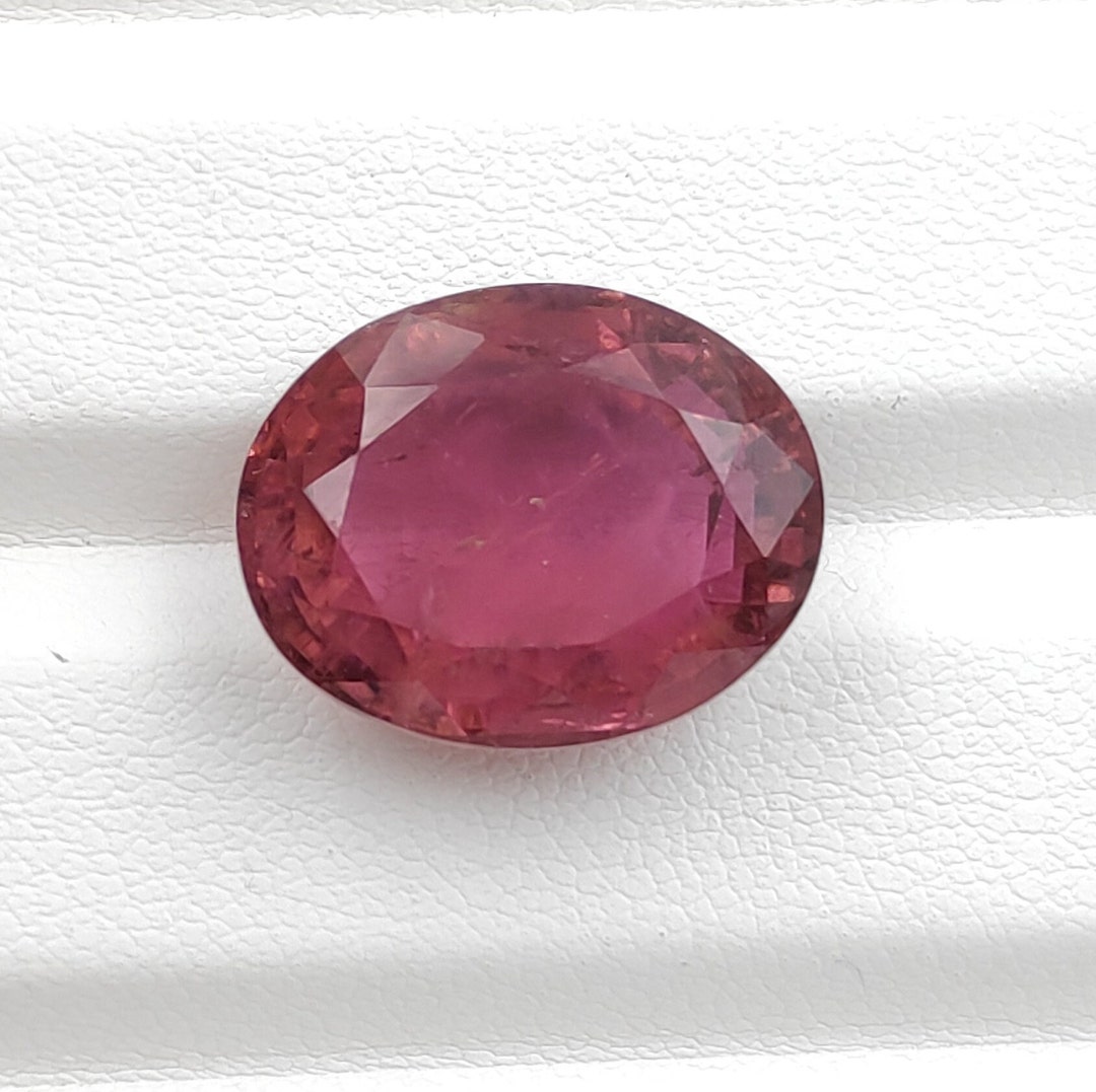 Natural Rubellite Tourmaline Cut Stone Oval Shape Eye Clean Pink Color ...