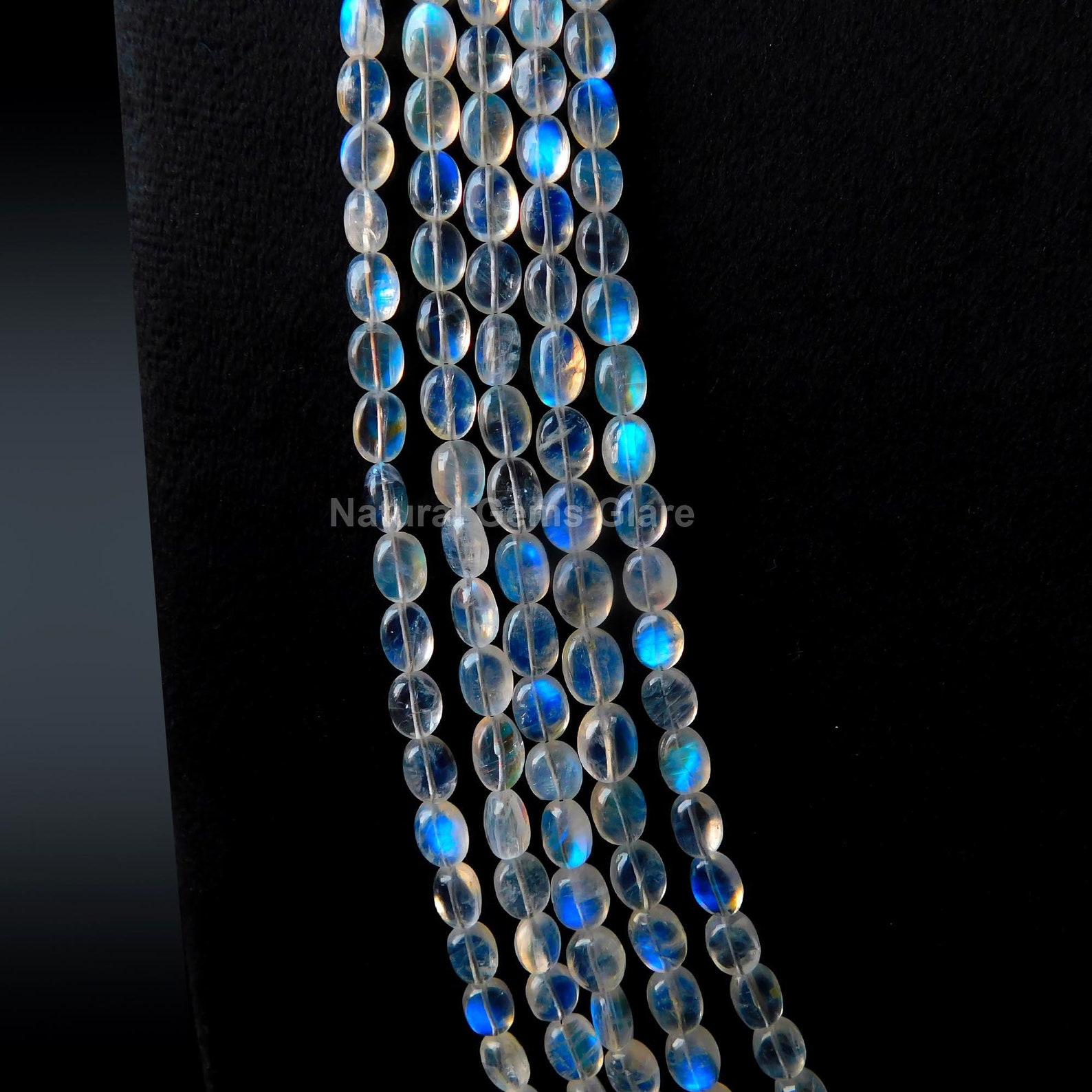 Natural Rainbow Moonstone Oval Shape Beads, Flashy Rainbow Moonstone ...