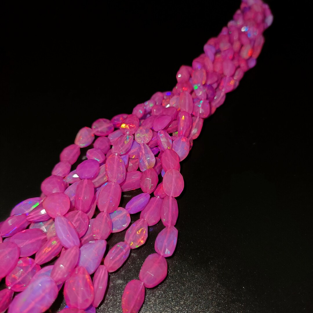 Purple Ethiopian Opal Faceted Nugget Tumble Shape Size 5x3to11x9mm 16'' Inch Beads Fire Opal ...