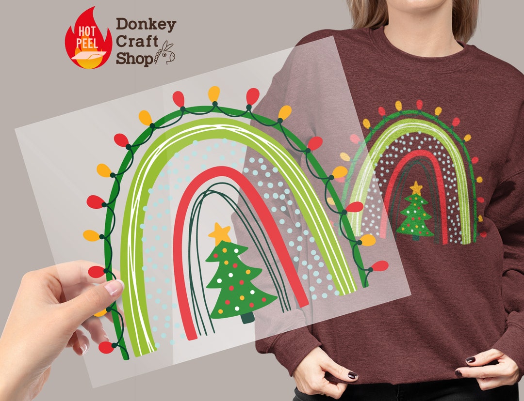 Christmas-tree Rainbow DTF Transfers, Ready to Press, Ready for Press ...