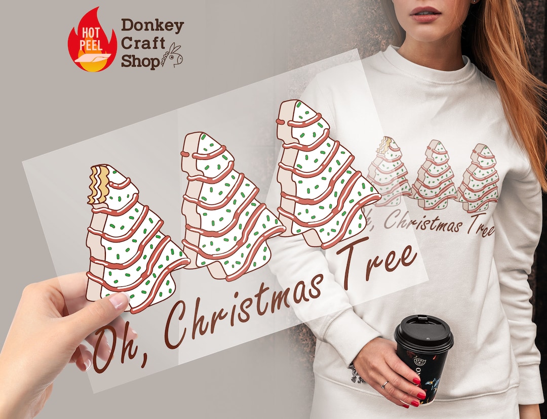 Christmas Tree Cake DTF Transfers, Ready to Press, Ready for Press Heat ...