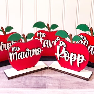 Personalized Apple Name Plate, Teacher Name Plate, Back to School ...